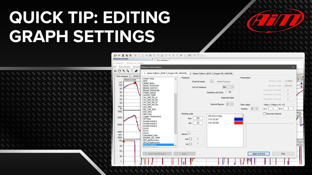 Aim Race Studio Analysis Quick Tip Editing Graph Settings Youtube