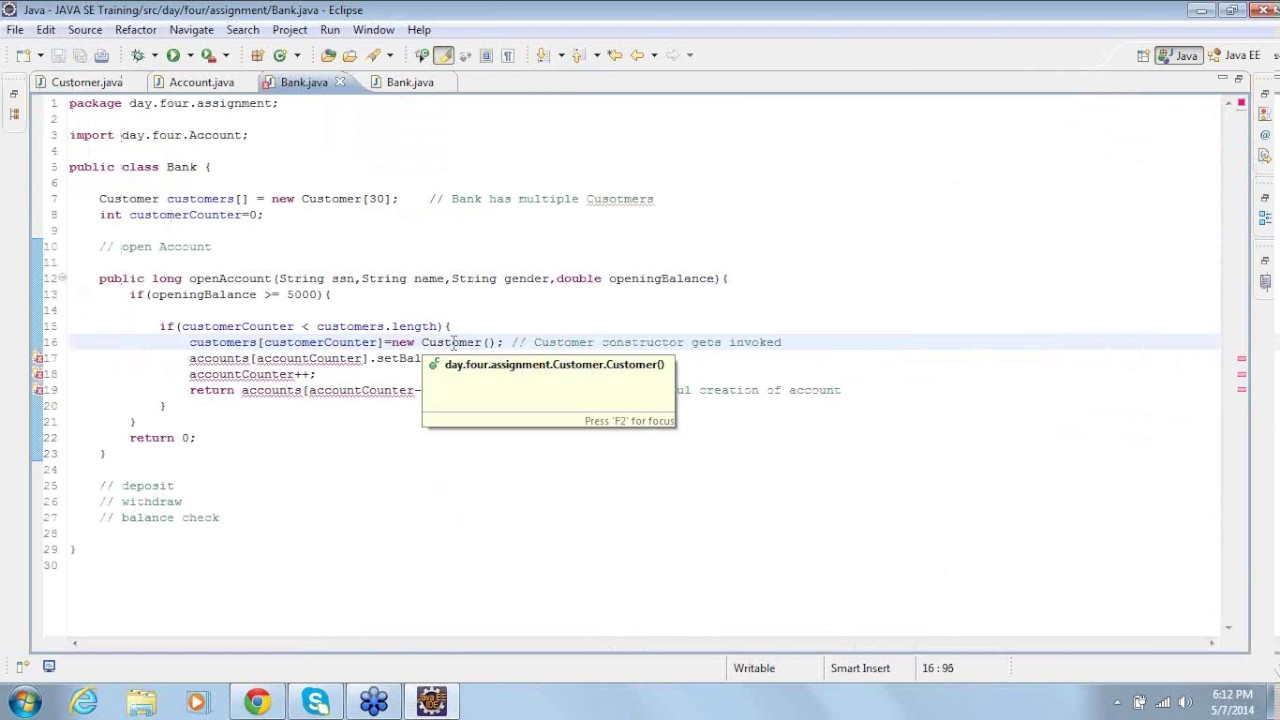 Tutorial 5 Creating And Using A Simple Bankaccount Class In Java Part1