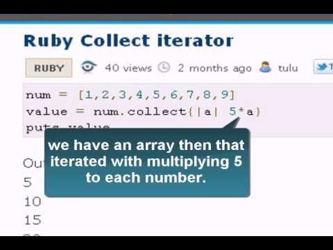 Ruby Tutorial Ruby Collect Iterator Youtube