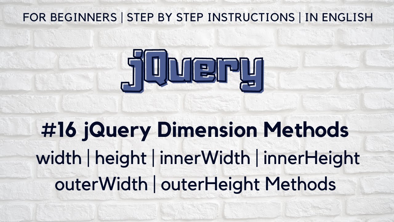 16 Jquery Dimension Methods Width Height Innerwidth