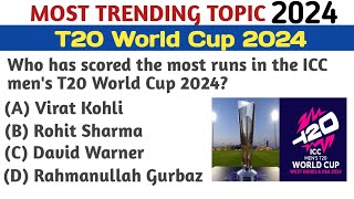 T20 World Cup 2024 Mcq Icc T20 World Cup 2024 Important Questions ...