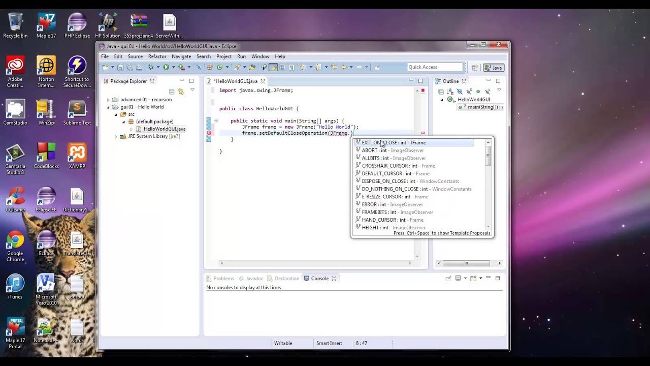 Java Swing Gui 1 Hello World Youtube
