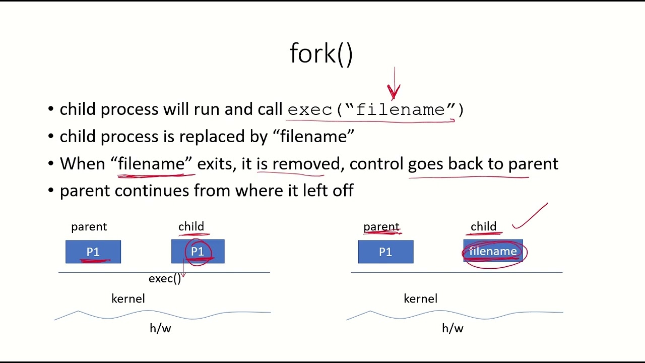 Os6 System Calls Exec Exit Fork Youtube