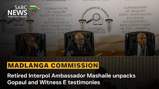 Madlanga Commission Retired Interpol Ambassador Mashaile Unpacks Gopaul ...