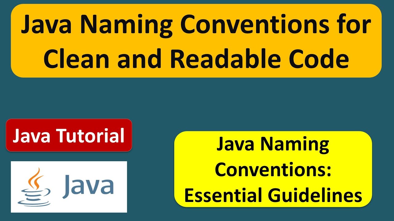 Naming Conventions In Java Java Tutorial Youtube
