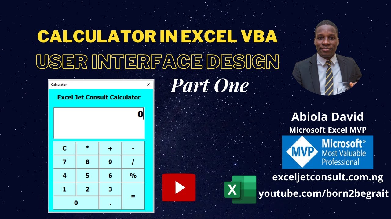 Calculator In Excel Vba User Interface Design Part One Youtube