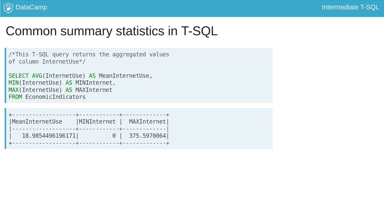 Intermediate Sql Course Youtube