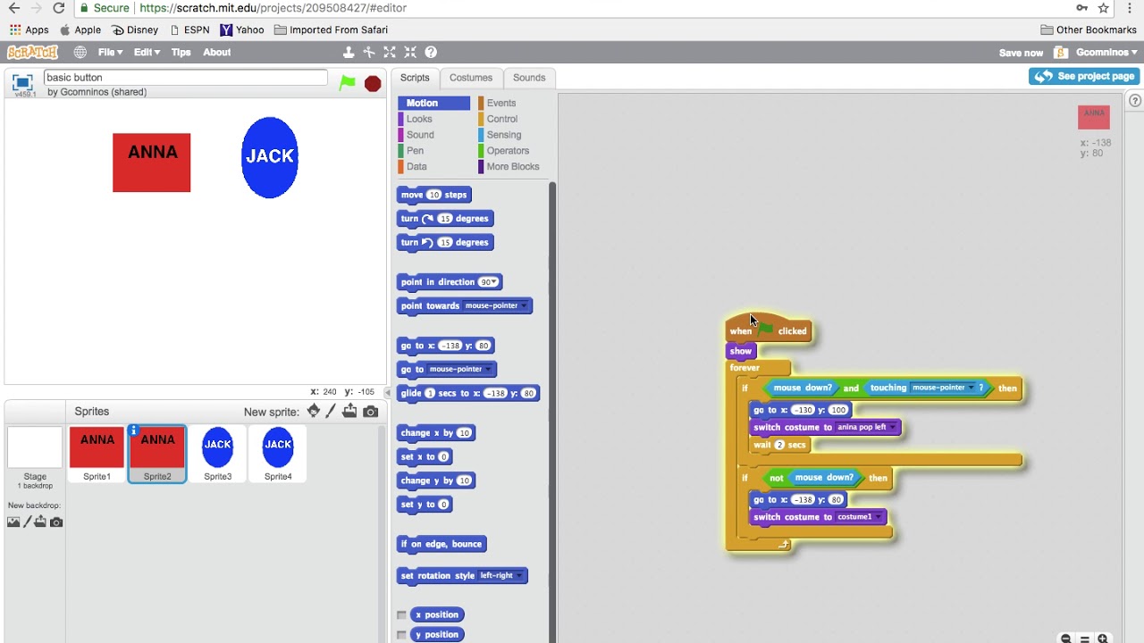 Button Tutorial Scratch Youtube