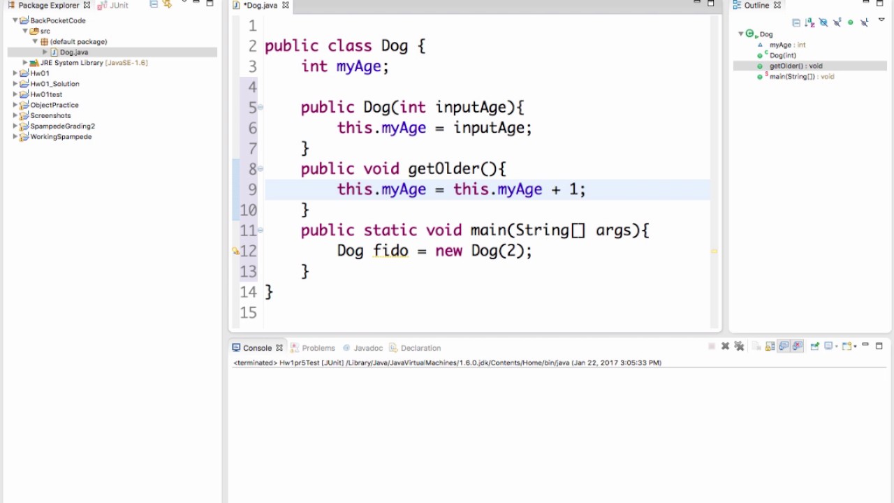 Back Pocket Code Basic Java Class Youtube
