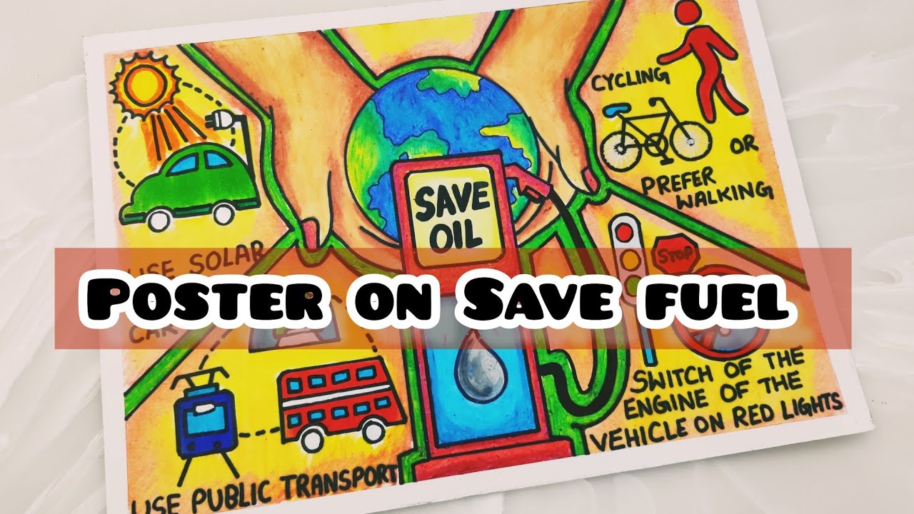 How To Draw Save Fuel For Better Environment And Health