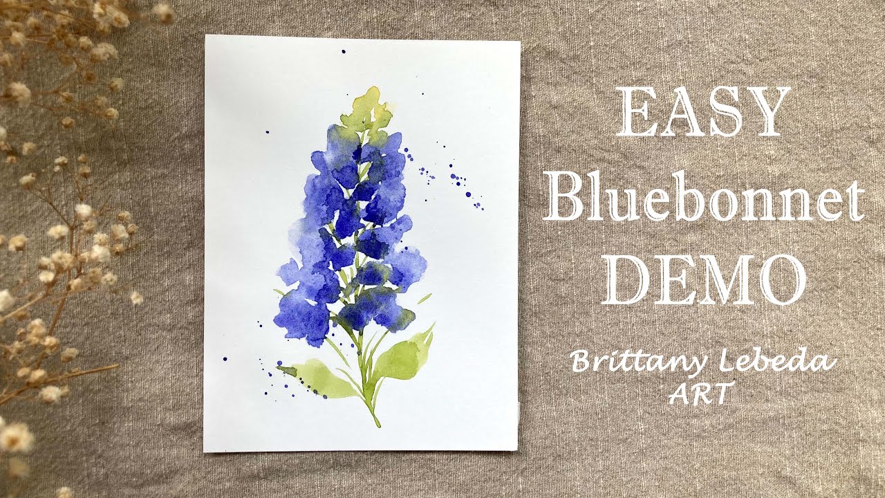 Easy Bluebonnet Demo Full Painting Process Tutorial For Beginners