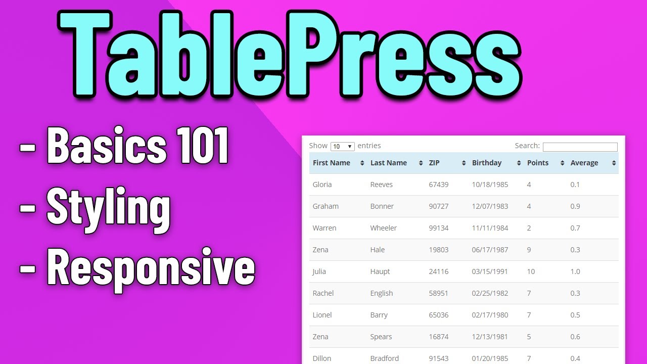 Tablepress Tutorial Build Beautiful Responsive Wordpress Tables Youtube