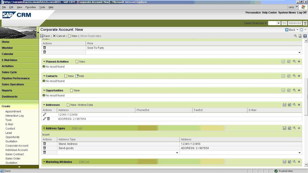 Sap Crm Web Ui Business Partner Bp Record In Crm Web Ui Youtube