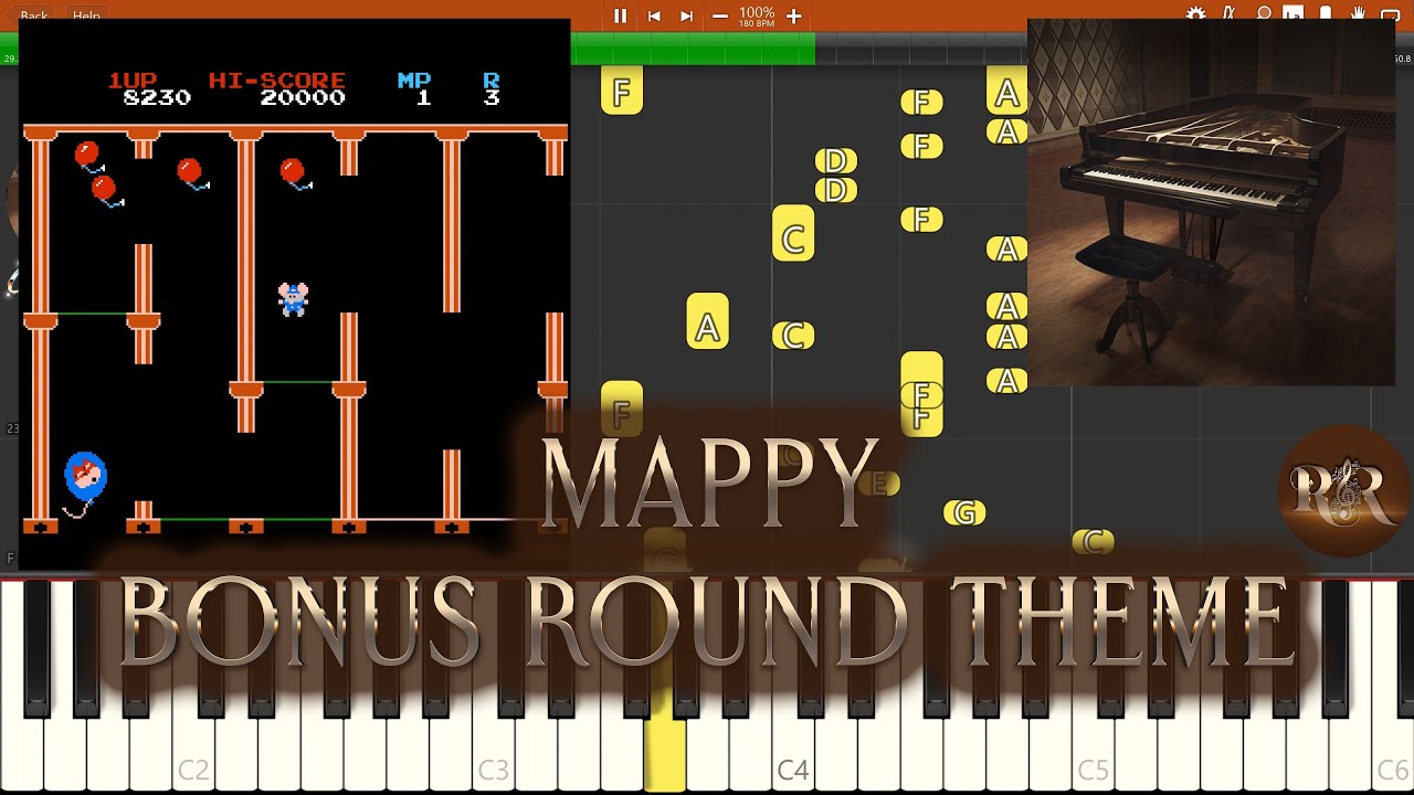 Mappy Music Bonus Round Theme Nes Soundtrack Synthesia Piano Youtube