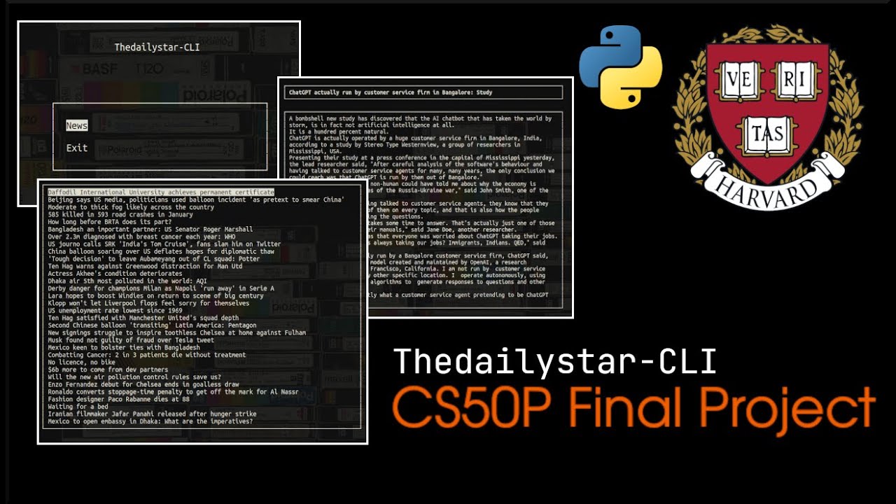 Thedailystar Cli Cs50p Final Project Youtube