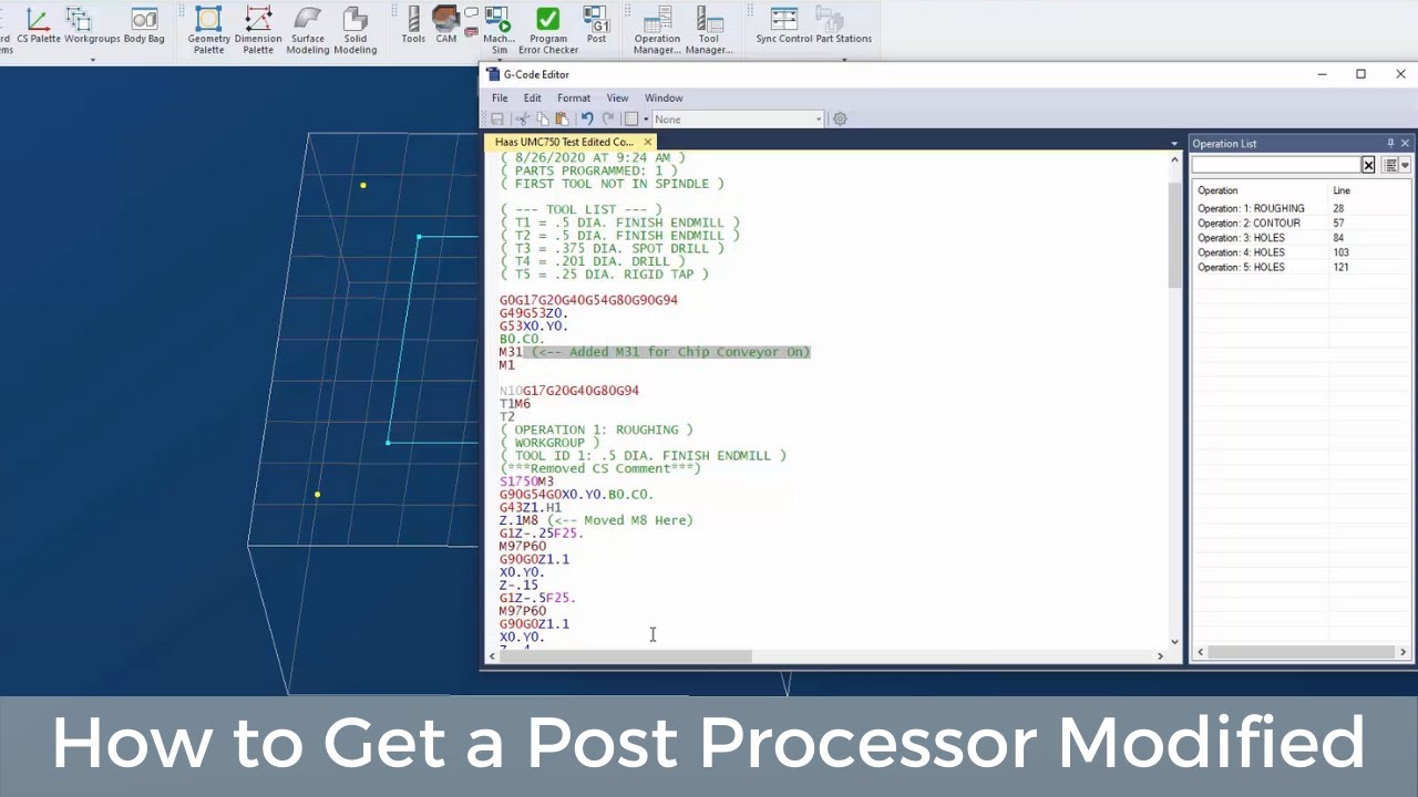 Gibbscam Tech Tip How To Get A Post Processor Modified Youtube