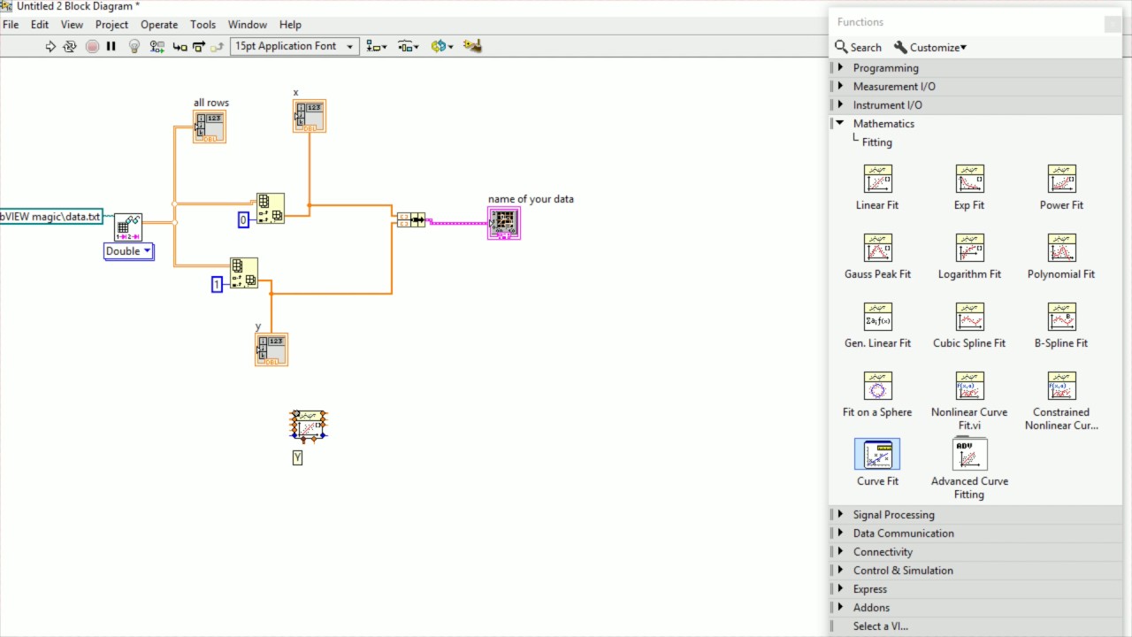 Simple Linear Fit Plot In Labview Youtube