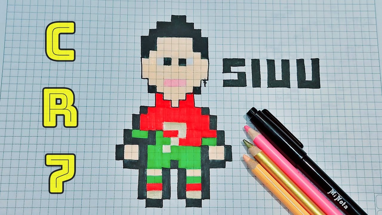 Cómo Dibujar A Cristiano Ronaldo Pixelado Dibuja A Cr7 Paso A Paso