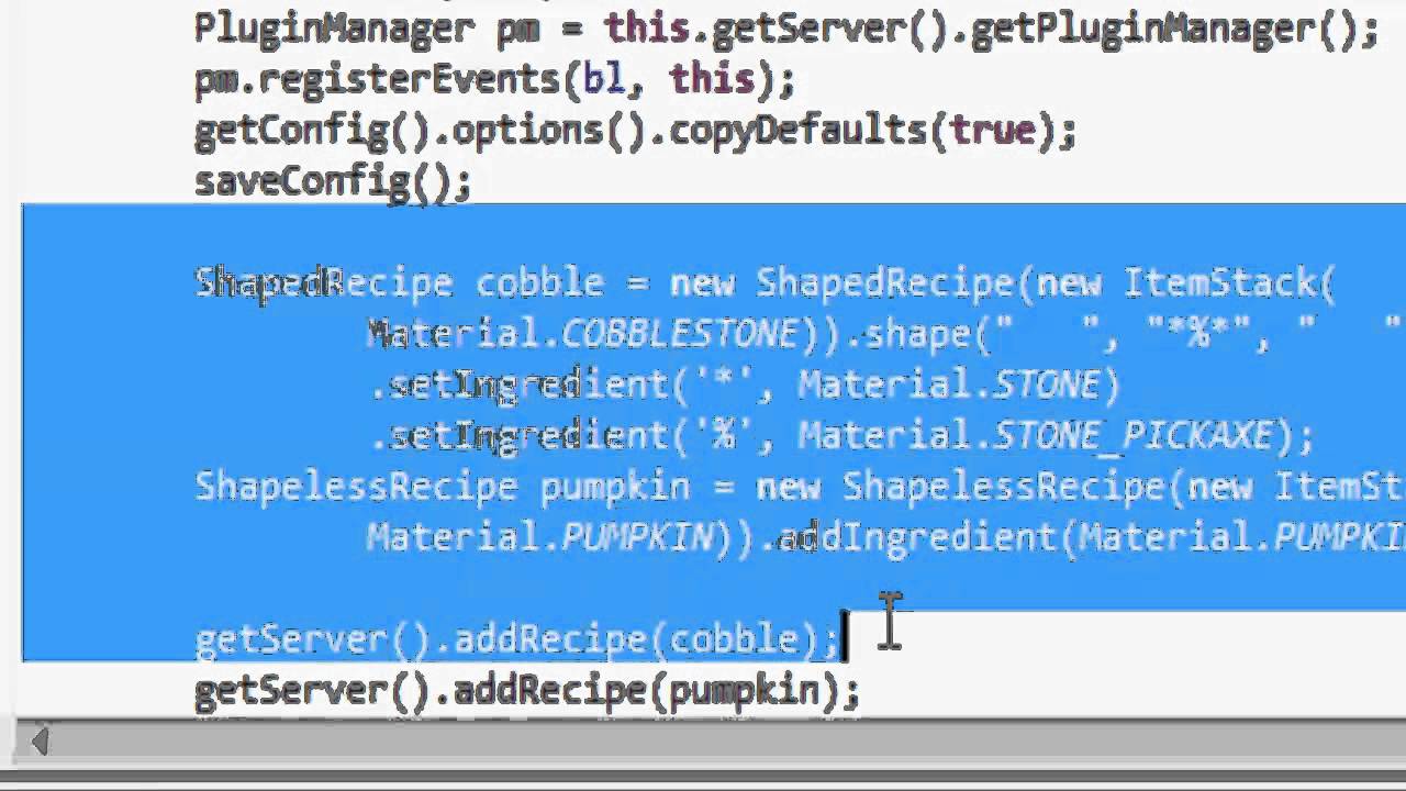 How To Make A Bukkit Plugin Episode 34 Custom Crafting Youtube