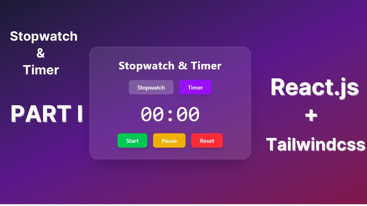 Build A Stunning Stopwatch Timer In React Tailwind Part 1