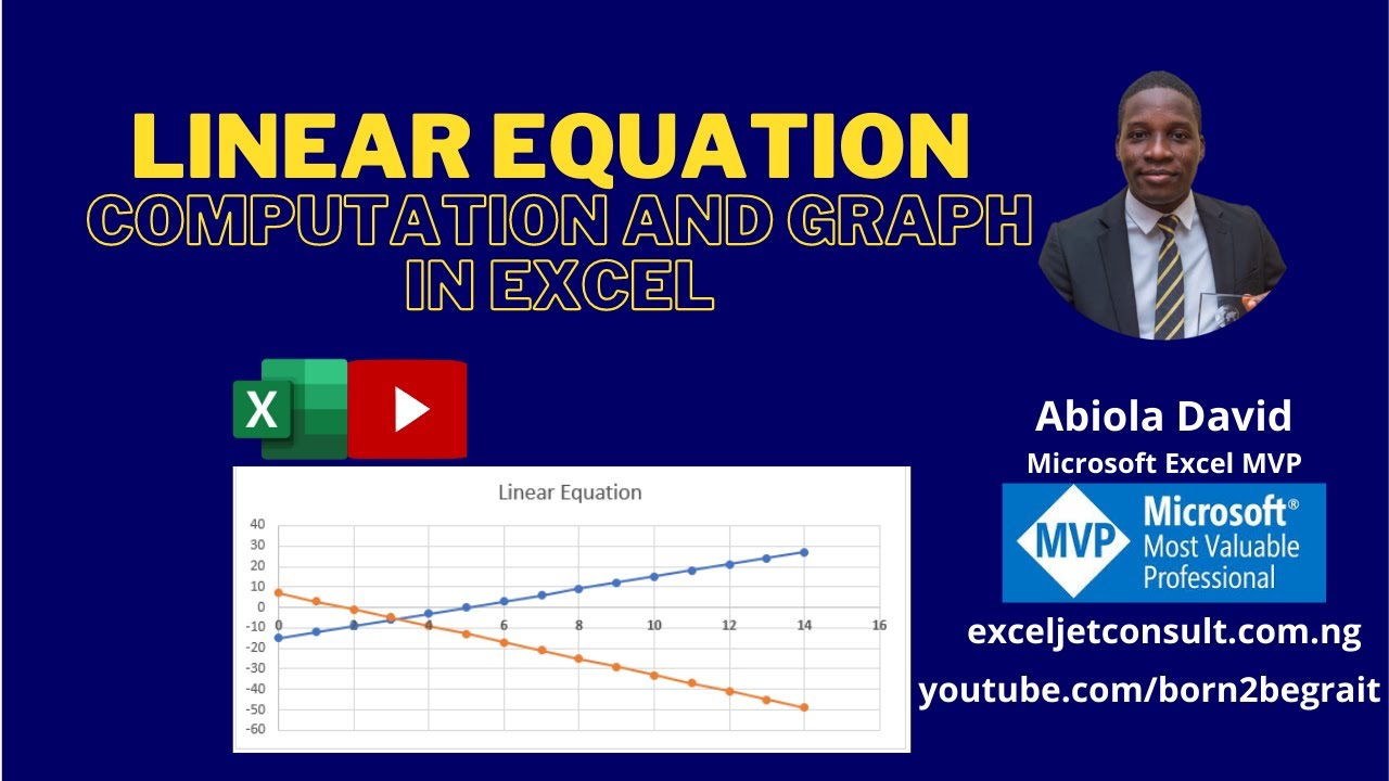 Linear Equation Computation And Graph In Excel Youtube