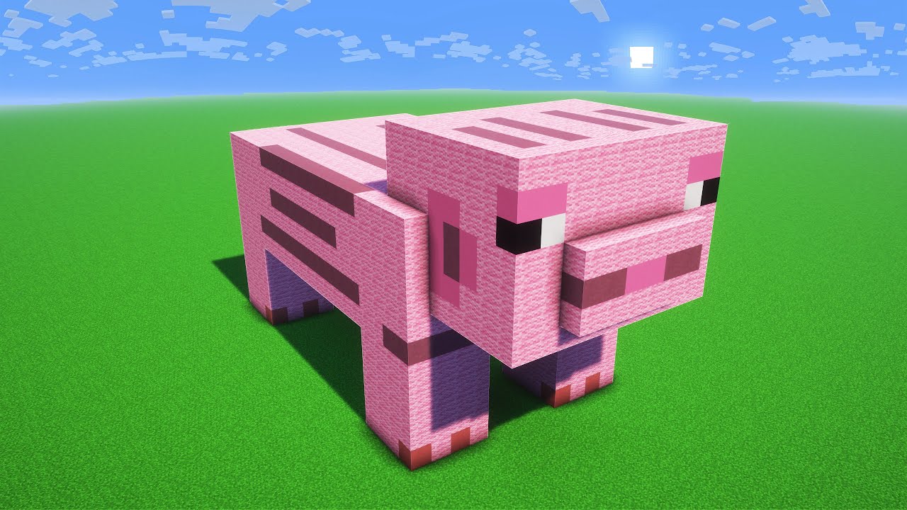 Minecraft Pig Statue Tutorial How To Build A Pig Statue In Minecraft