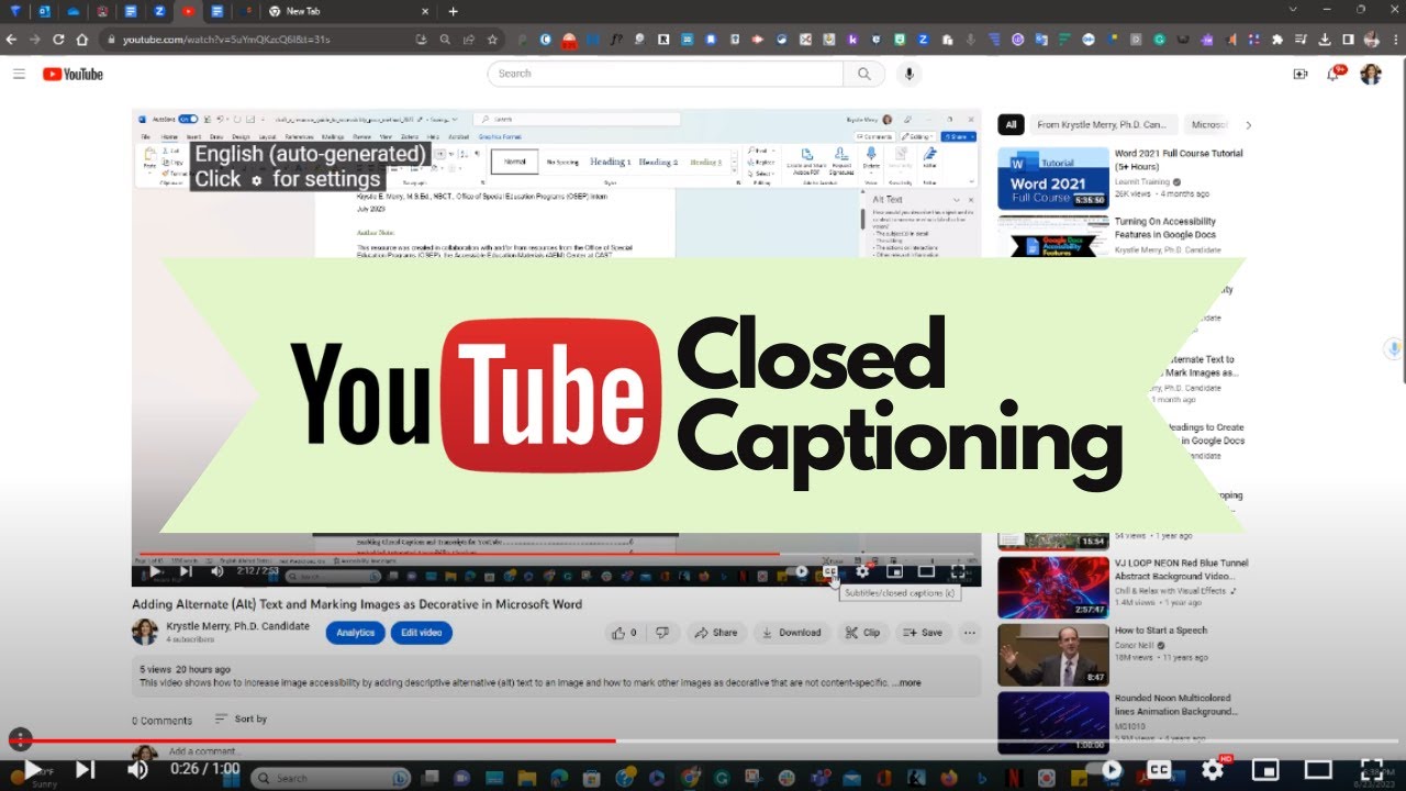 Enabling Closed Captioning Cc In Youtube Youtube
