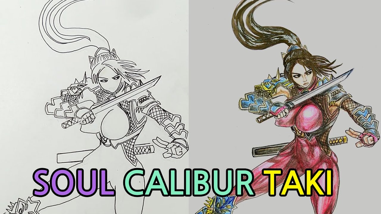 게임 캐릭터 그림 그리기 소울칼리버 타키 Drawing Game Character Soul Calibur Taki Youtube