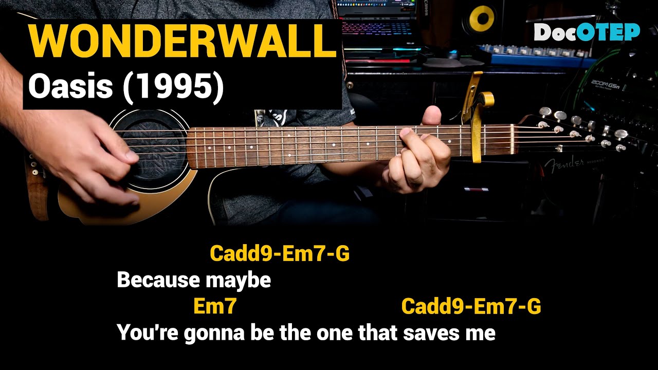 Wonderwall Oasis 1995 Easy Guitar Chords Tutorial With Lyrics