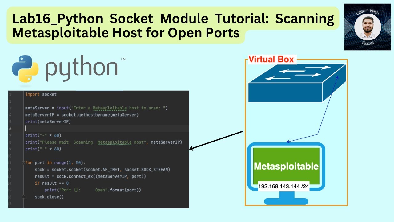 Lab15 Python Scanning Metasploitable Host For Open Ports With Python