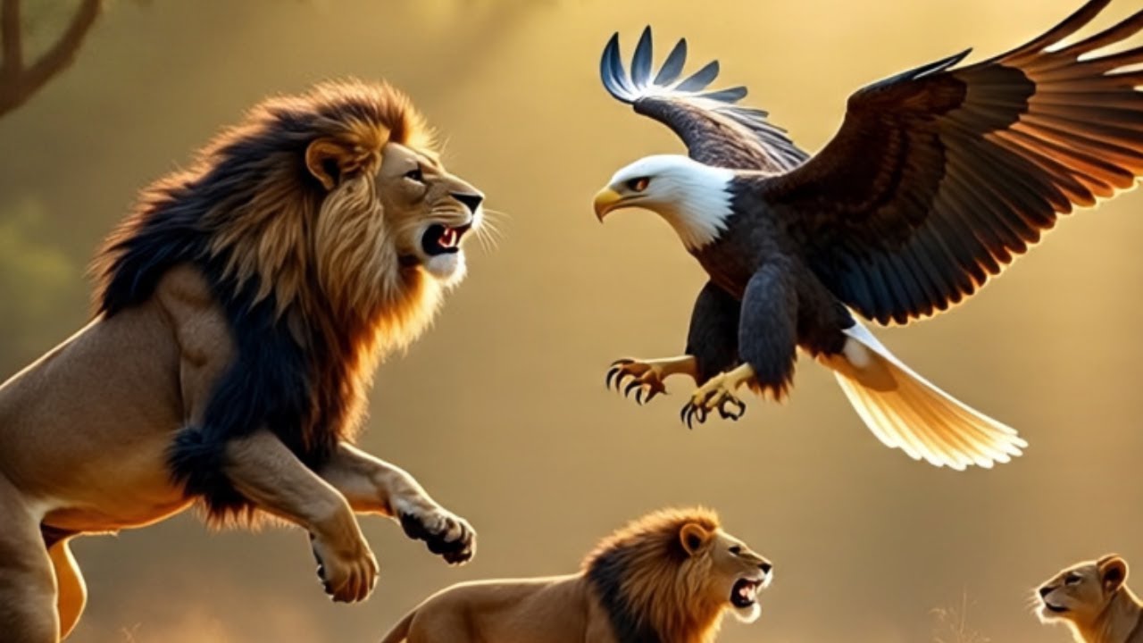 Eagle Vs Lion Epic Battle This Is Crazy Omg Youtube