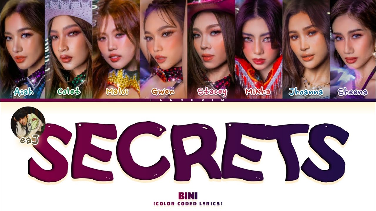 Bini Secrets Ft Eaj Lyrics Color Coded Youtube