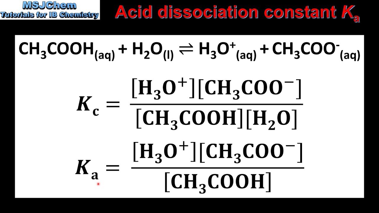 R3 1 10 Acid And Base Dissociation Constants Ka And Kb Hl Youtube