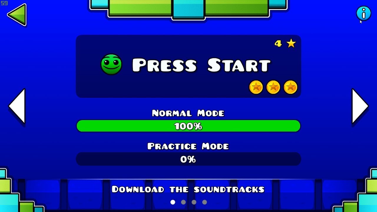 Geometry Dash Subzero Press Start 100 Complete All Coins