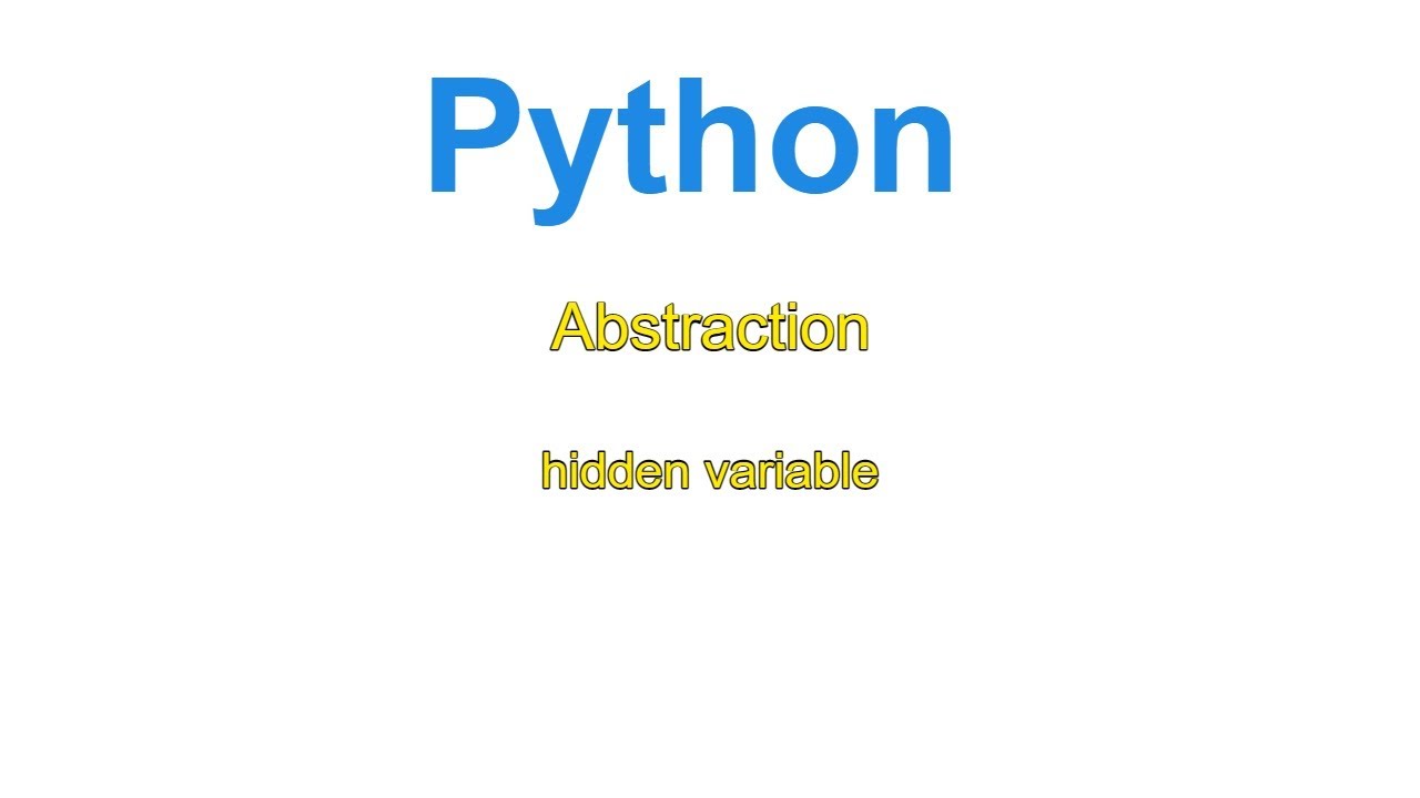 Abstraction In Python