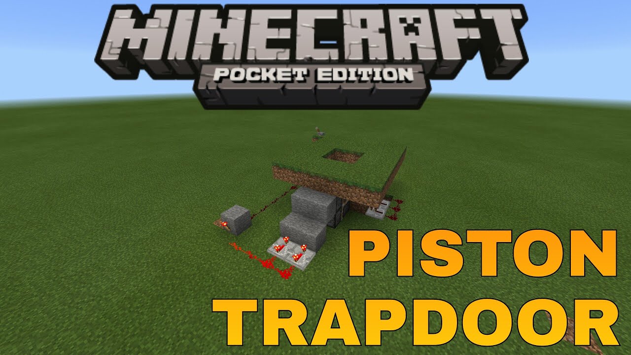 Minecraft Pe 2x2 Piston Trapdoor Hidden Piston Trapdoor Youtube