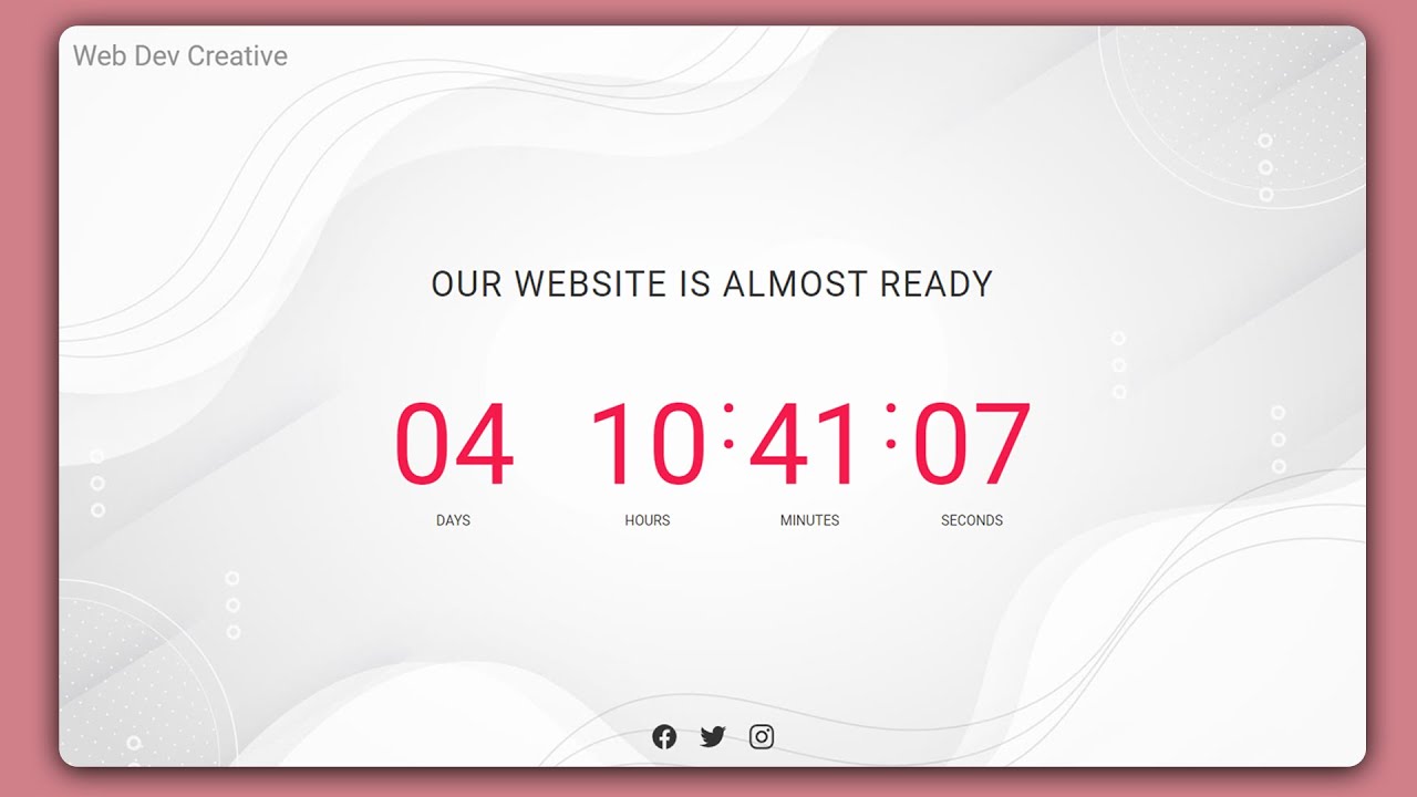 How To Create A Countdown Timer Using Html Css And Javascript Youtube