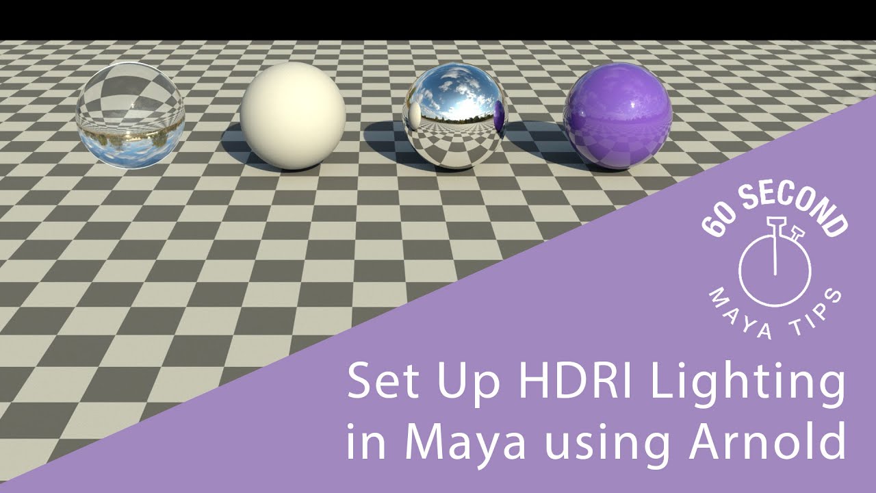 Hdri Lighting In Arnold For Maya 60 Second Maya Tutorials Youtube