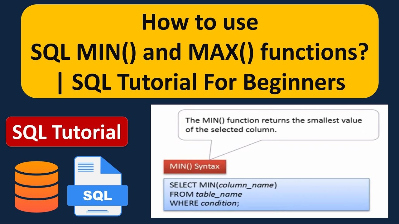 How To Use Sql Min And Max Functions Sql Tutorial For Beginners