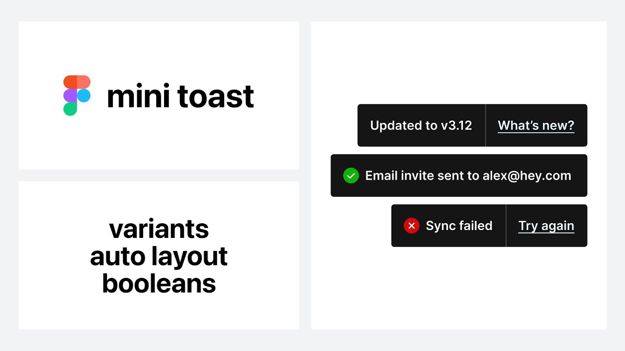 Figma Tutorial Mini Toast Component Youtube