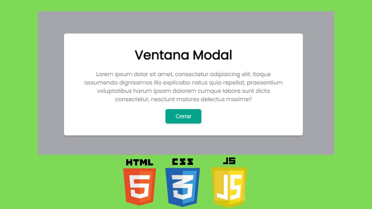 Creando Ventana Modal Popup Con Html Css Y Javascript Youtube