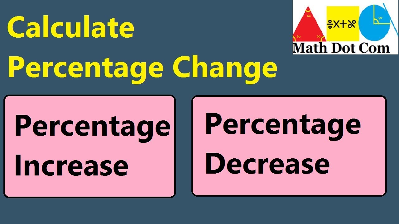 Percentage Increase And Decrease Percentage Change Math Dot Com