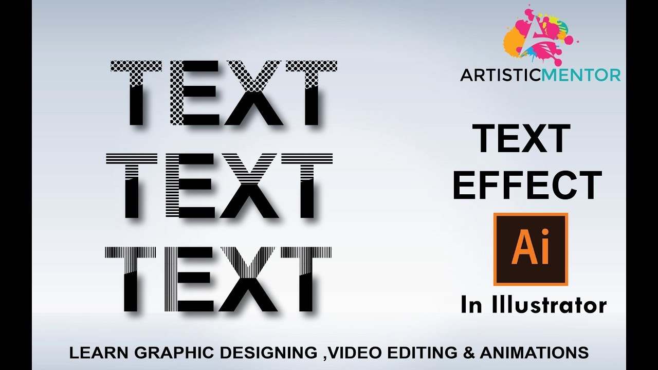 Type Text Illustrator Text Effect Tutorial Youtube