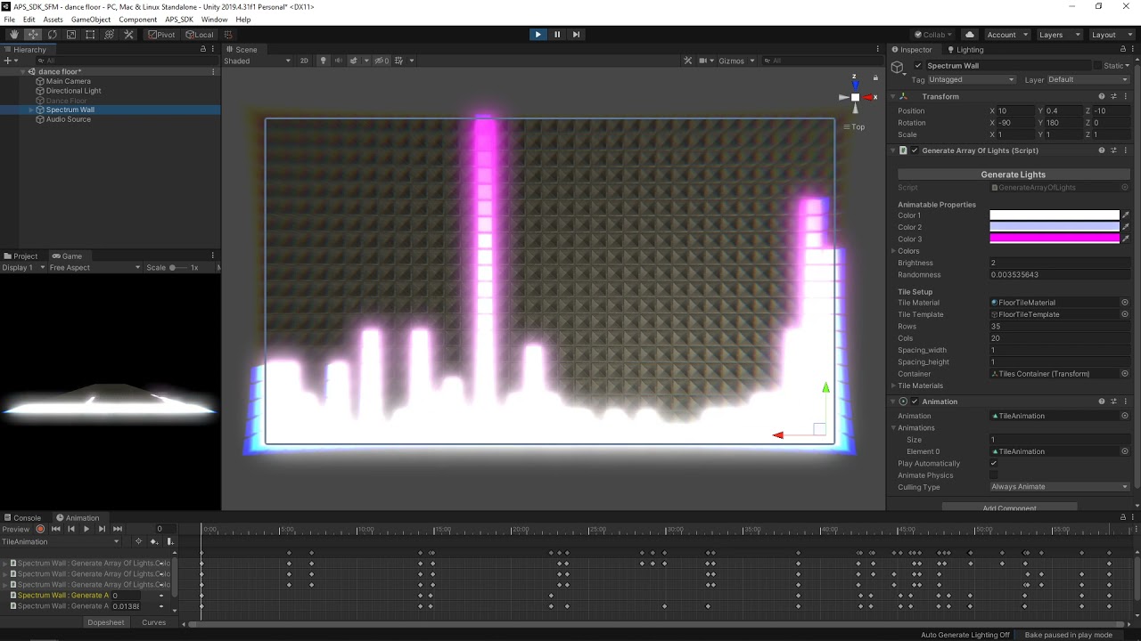 Unity Audio Reactive Animated Spectral Fft Example Youtube