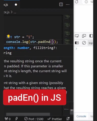 Padend Method In Javascript Shorts Interview Javascript Youtube