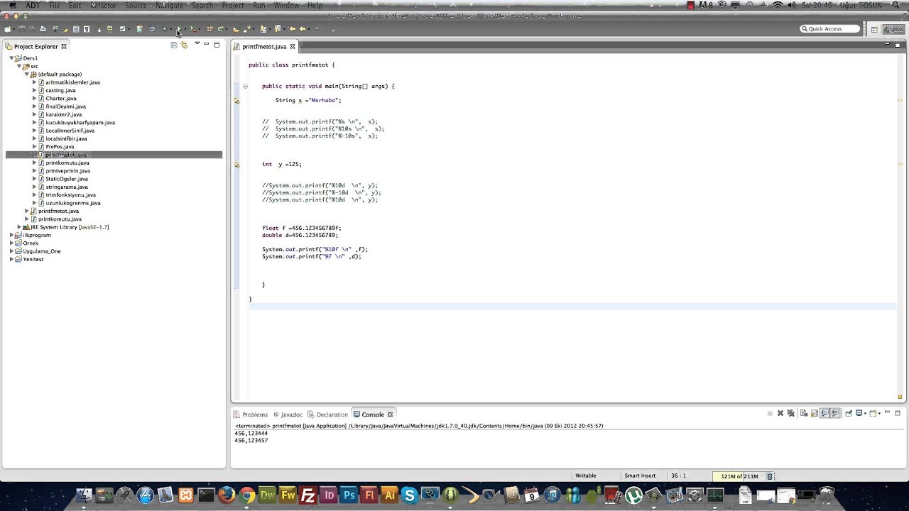 Java Da Printf Metodu Temel Java Eﾄ殃timi Youtube