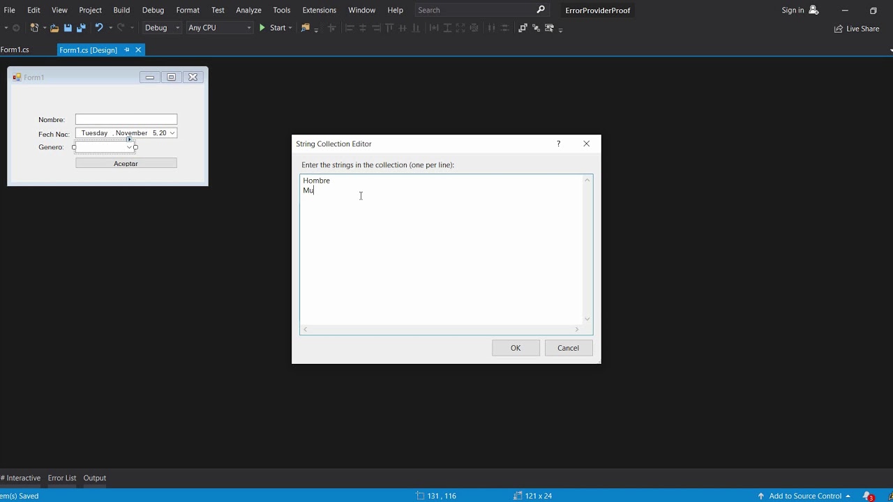 Errorprovider En Visual Studio Youtube