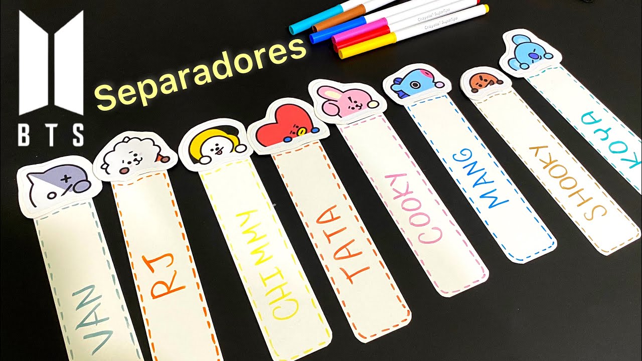 Separadores De Los Bt21 Papelería Casera Para Armys Youtube