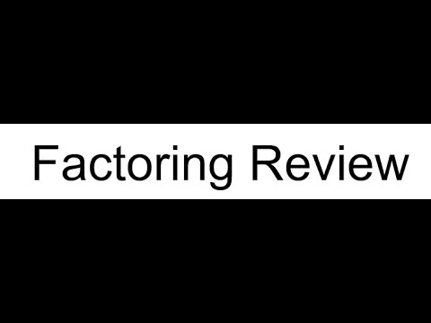 Factoring Review Worksheet Youtube