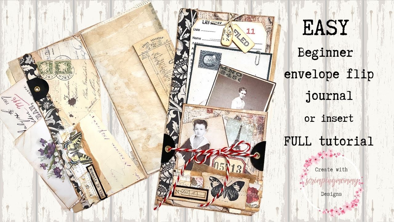 Easy Beginner Envelope Flip Journal Or Insert Full Tutorial Youtube